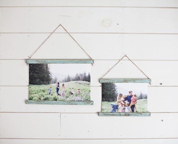 How to Make a Hanging Photo Display for Outdoor Wedding Ceremony