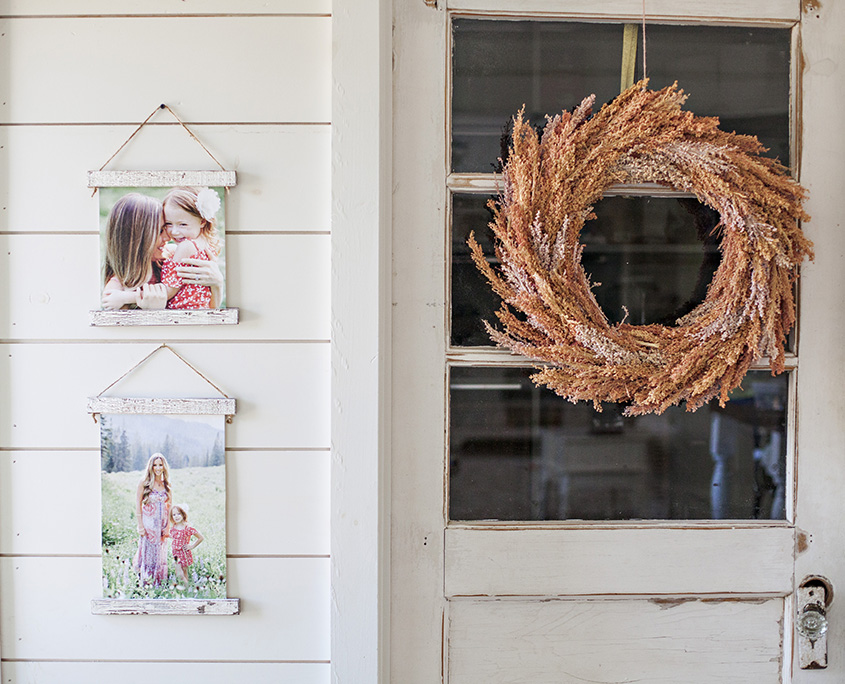 How to Make a Hanging Photo Display for Outdoor Wedding Ceremony