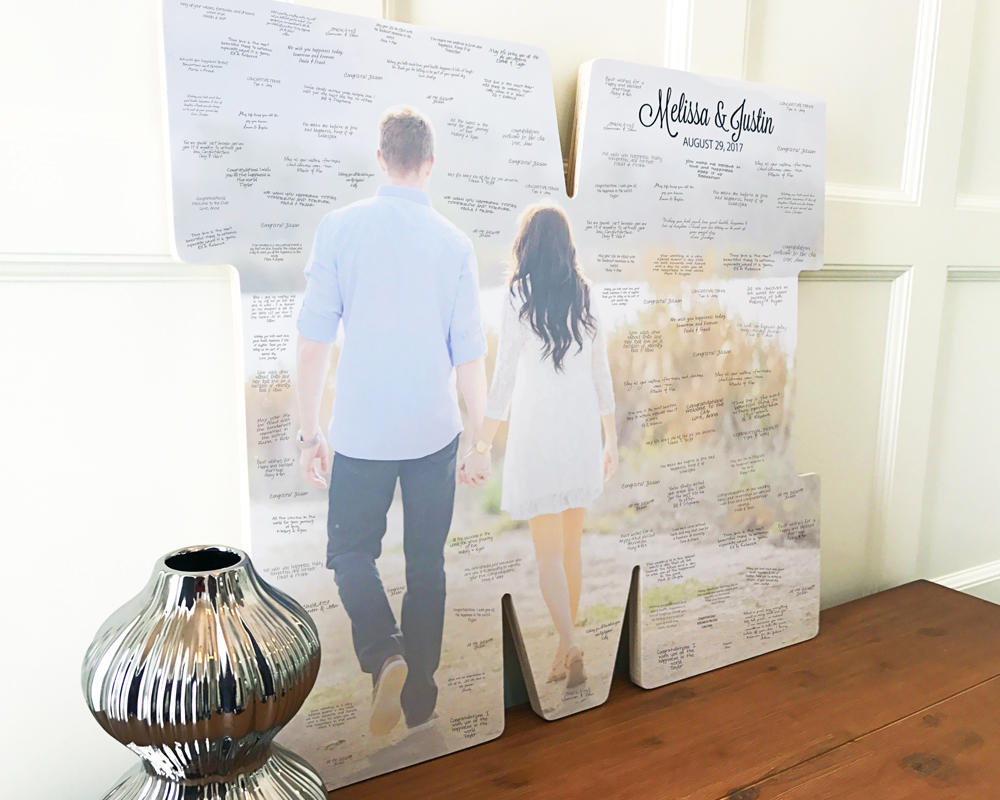 Wooden Monogram Letters Guest Book Idea | Emmaline Bride®