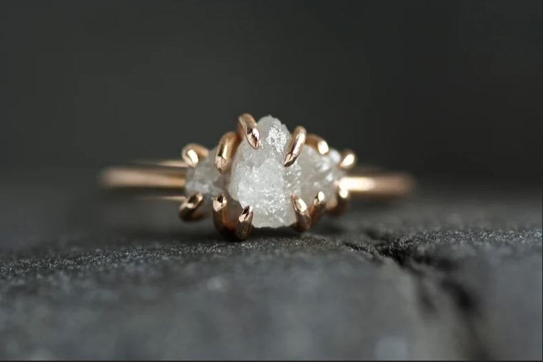 25 Best Raw Diamond Engagement Rings on Etsy | Emmaline Bride