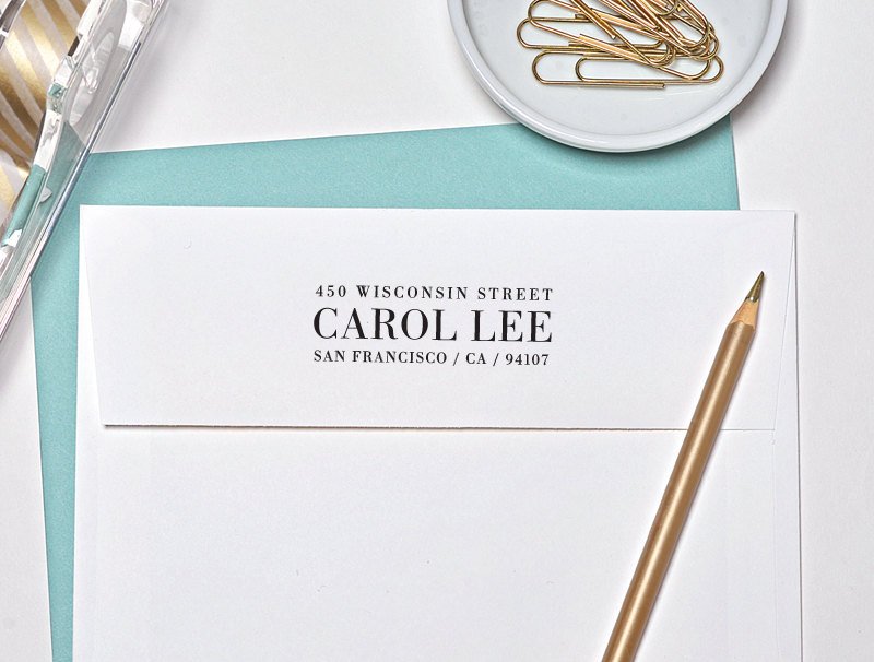Where to Buy an Address Stamp for Invitations | Emmaline Bride