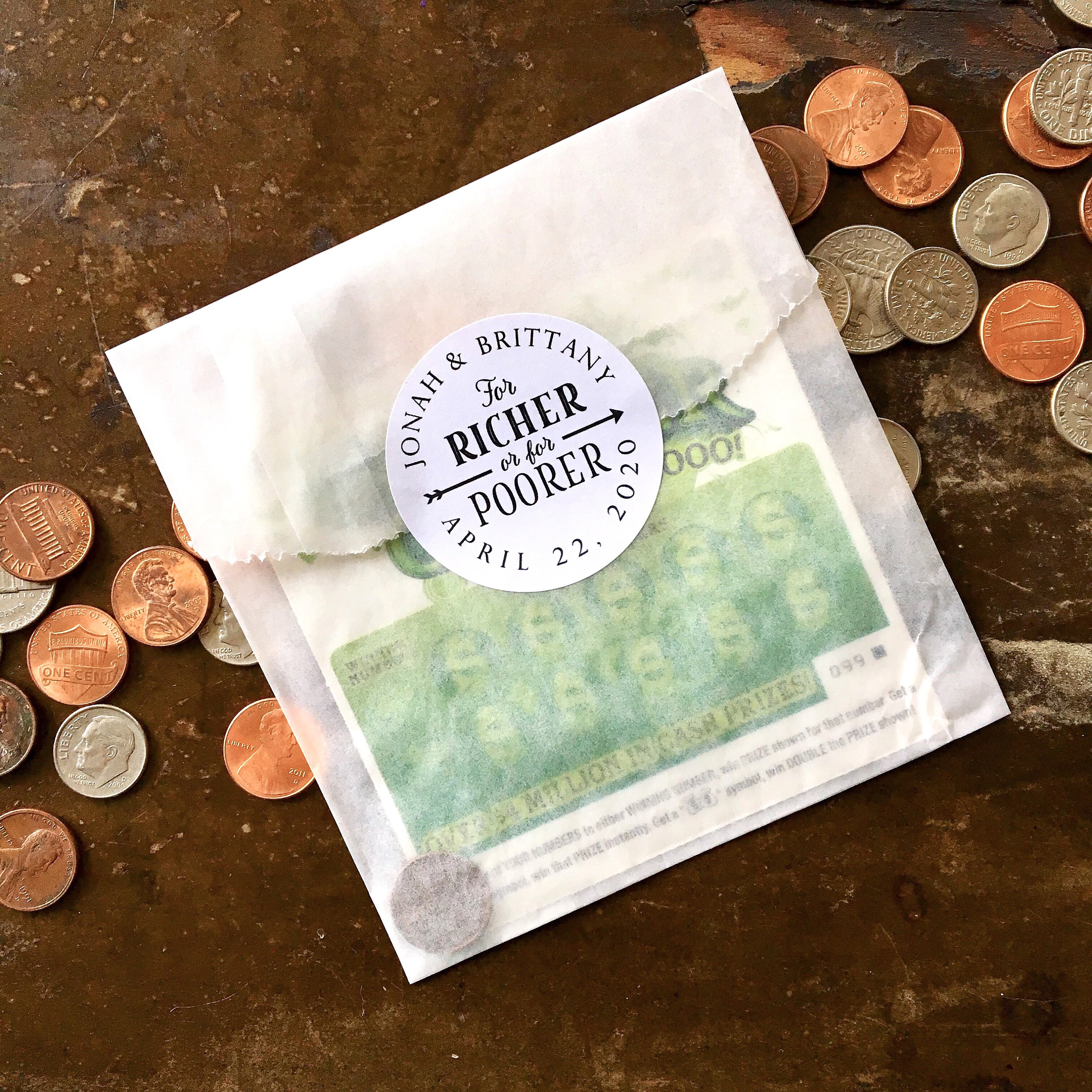 For Richer or Poorer: Lottery Ticket Favors | Emmaline Bride Wedding Blog