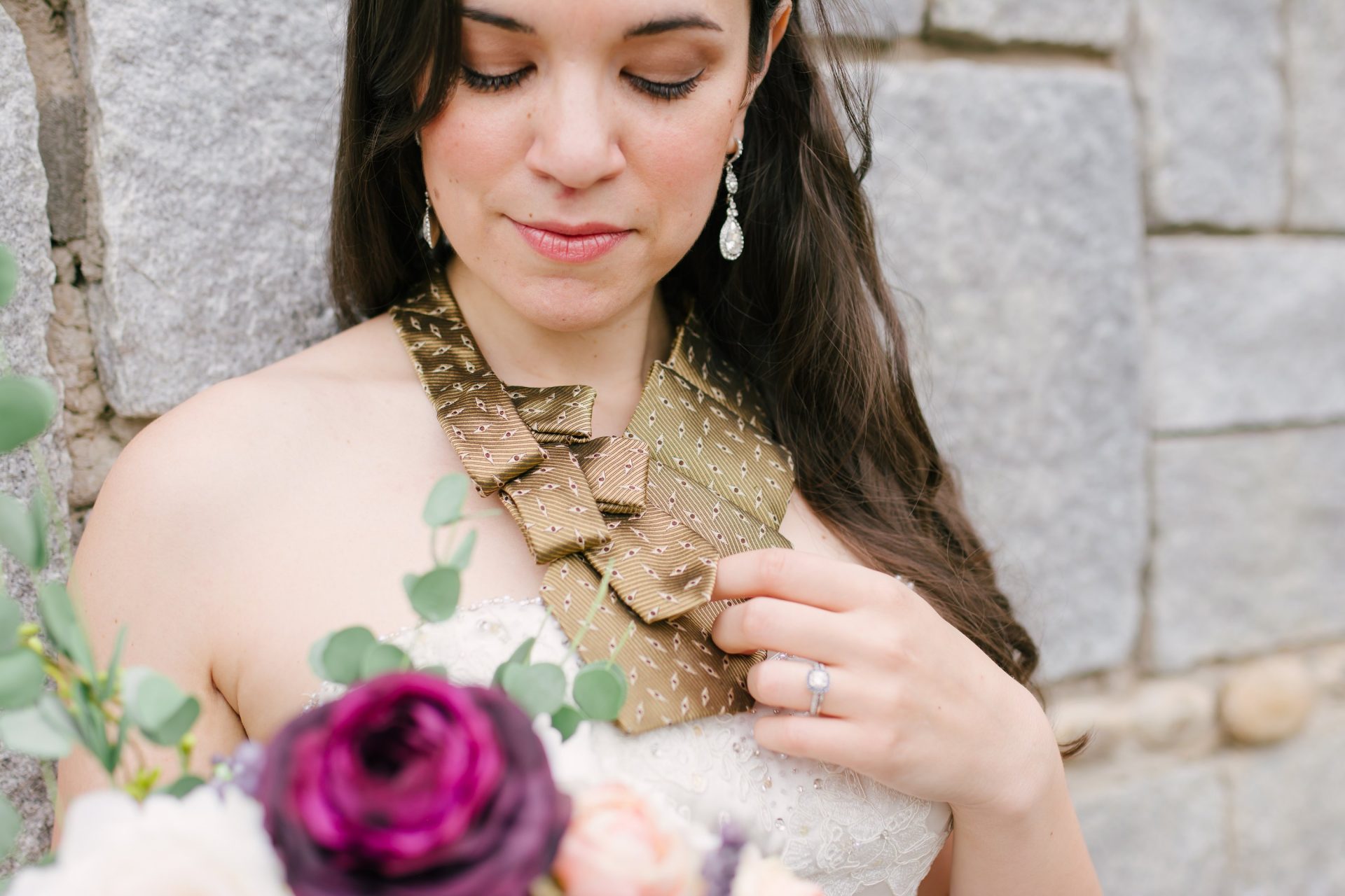 The Bride Wore This Necktie Scarf In Honor of Her Late Father