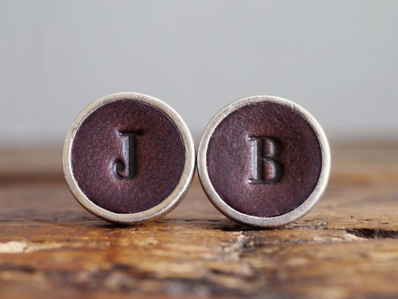 These Monogram Leather Cufflinks Make an Awesome Groom Gift