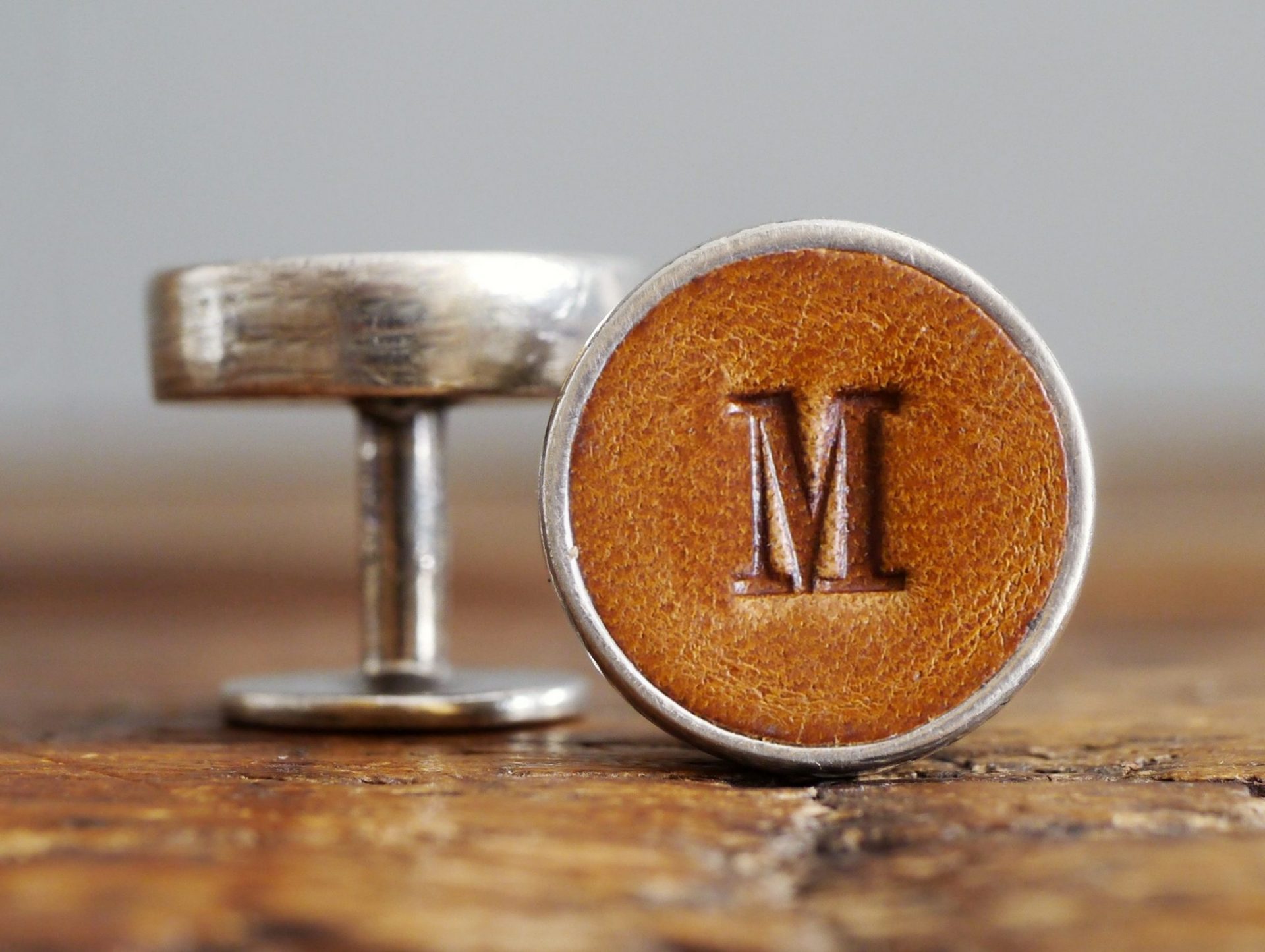 These Monogram Leather Cufflinks Make an Awesome Groom Gift