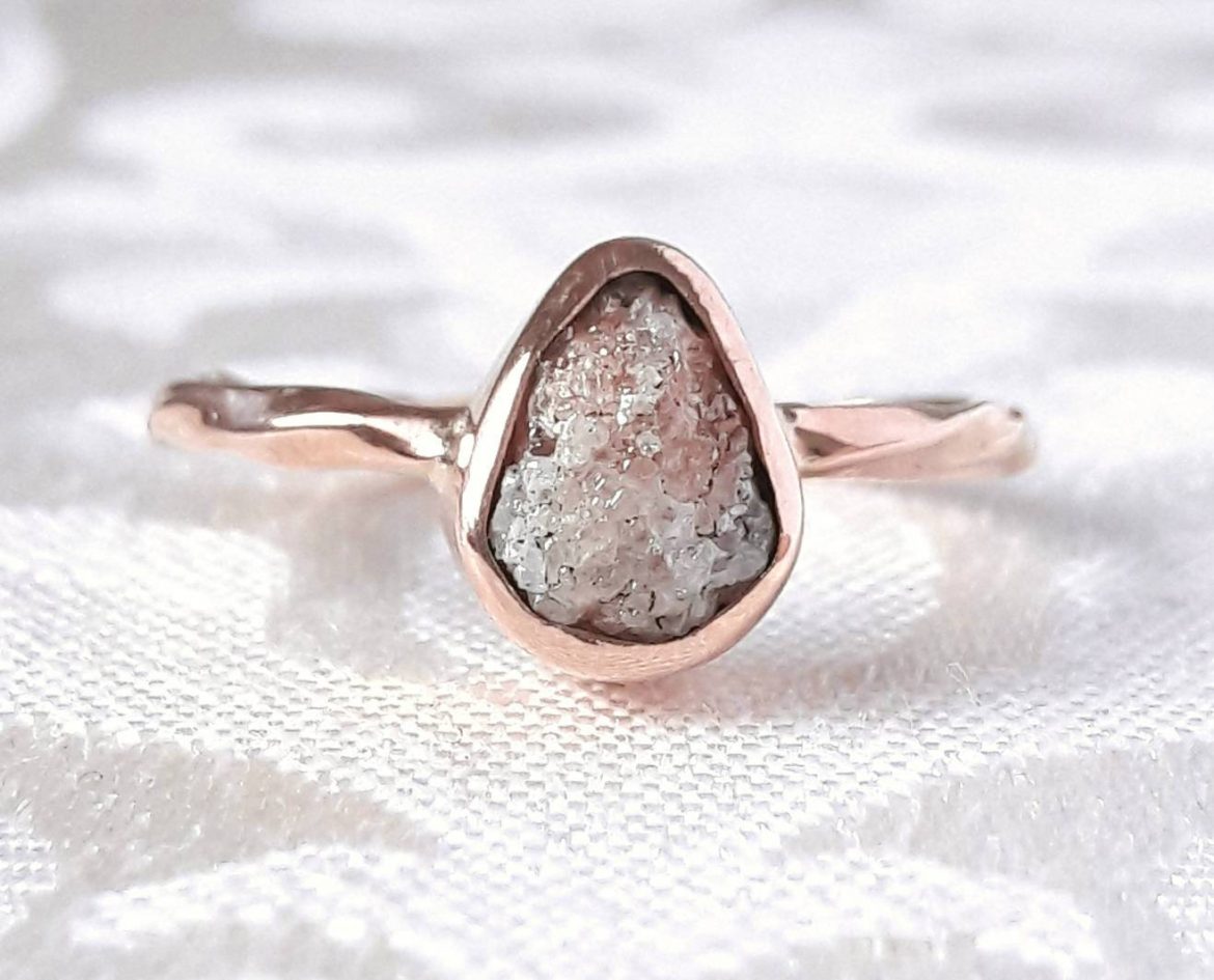 10 Coolest Rough Diamond Engagement Rings with Raw, Rustic Looks