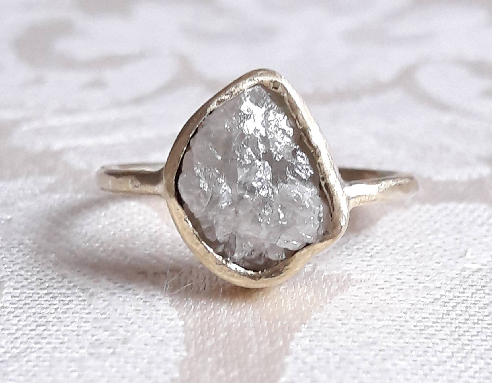 10 Coolest Rough Diamond Engagement Rings with Raw, Rustic Looks