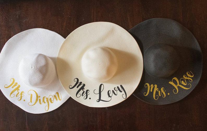 Adorable Mrs Sun Hat for the Bride-to-Be -- Floppy Hats