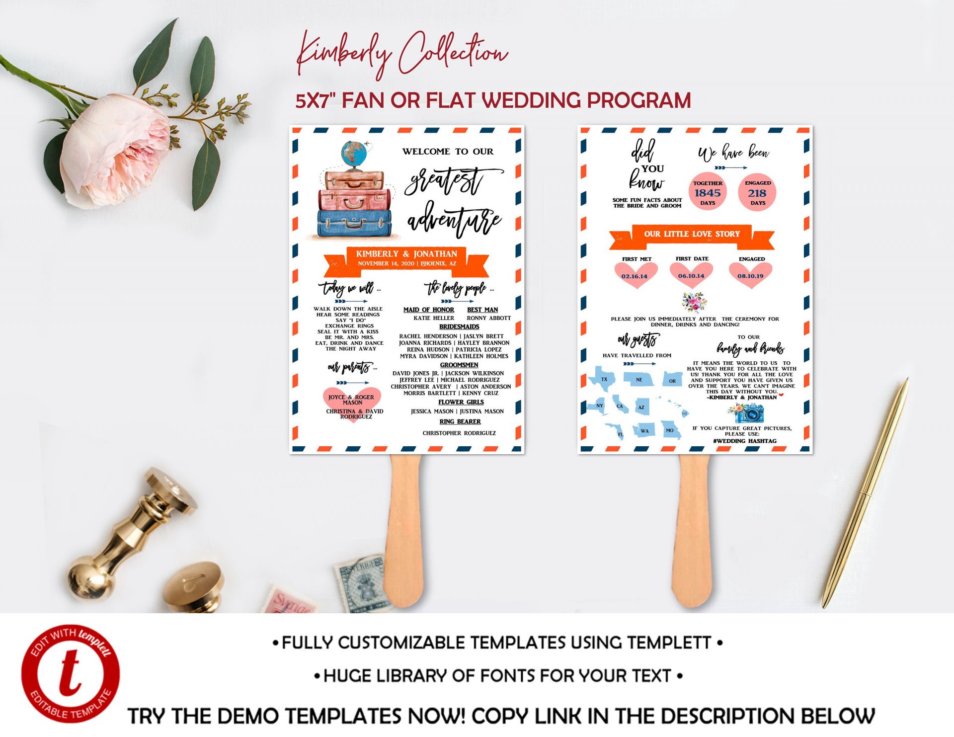 These Fan Wedding Programs Will Keep Guests Cool :) | Emmaline Bride