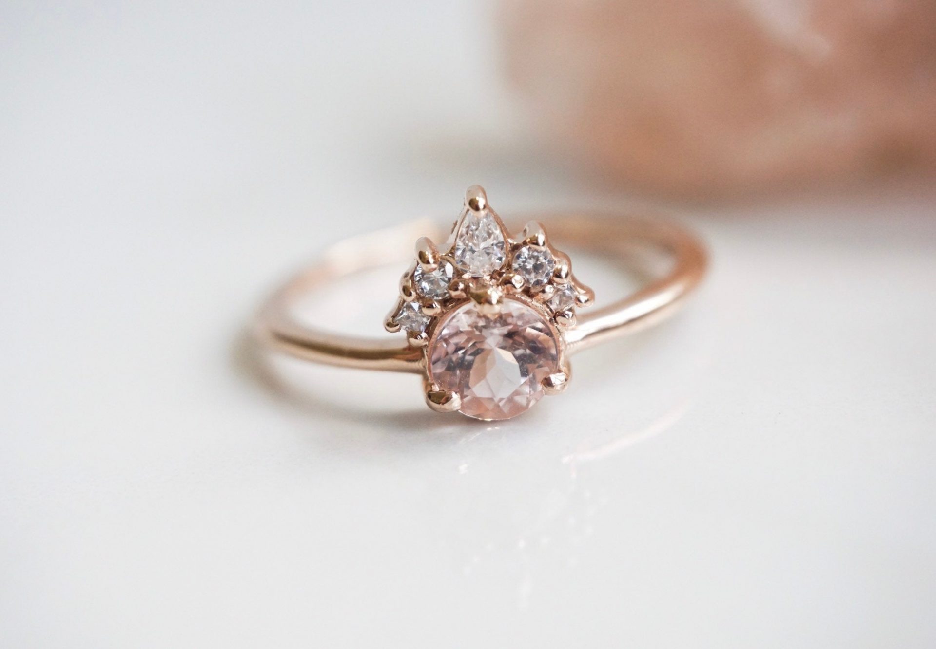 Unique Rose Quartz + Morganite Engagement Rings | Emmaline Bride ...