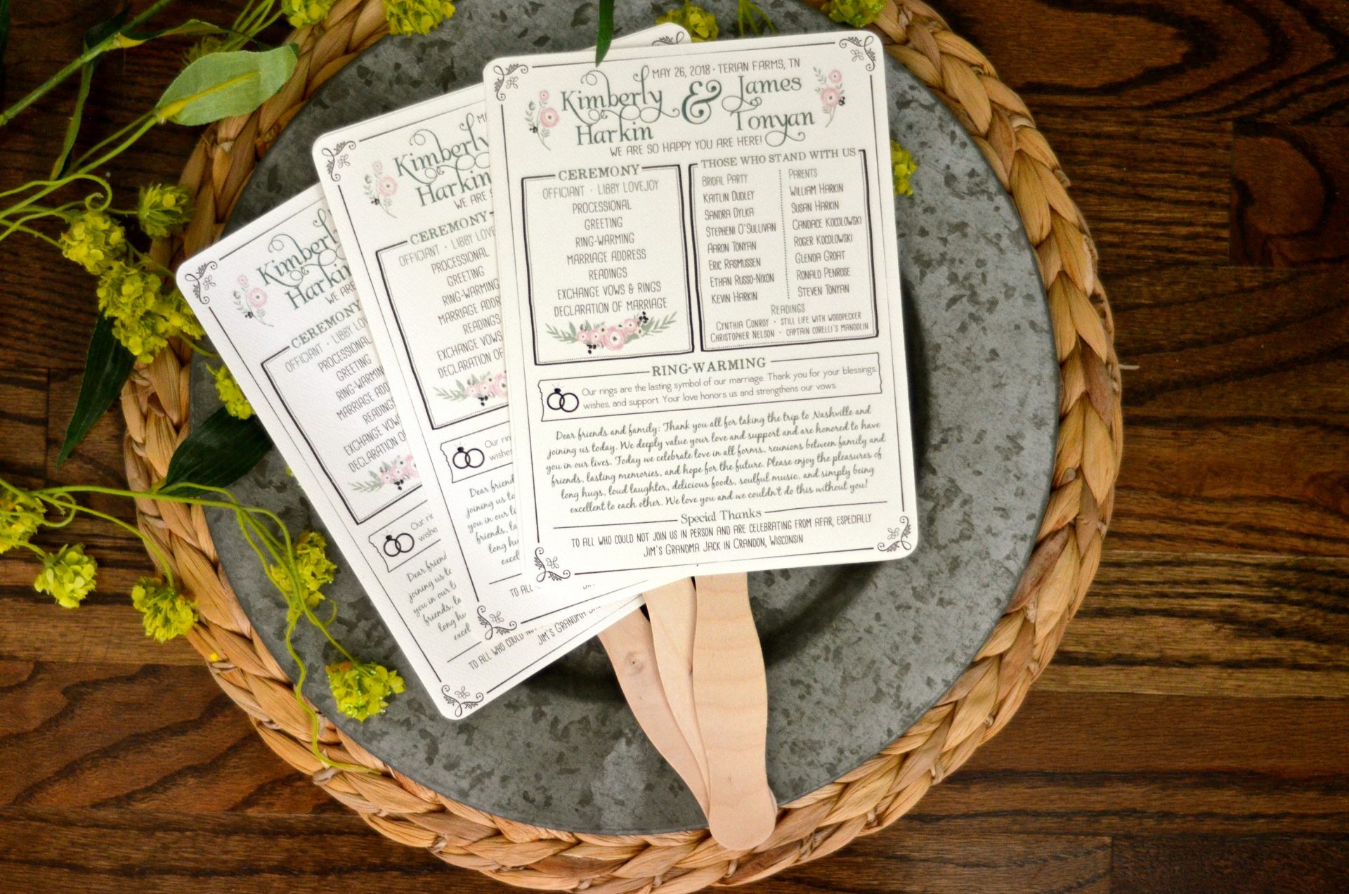 These Fan Wedding Programs Will Keep Guests Cool :) | Emmaline Bride