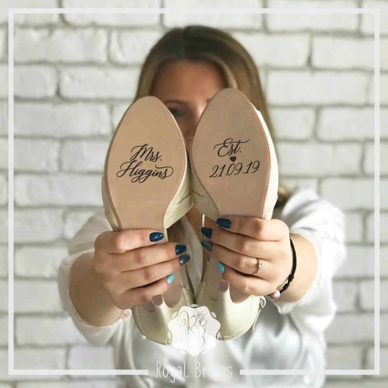 Personalized Wedding Shoe Decals for the Bride | Emmaline Bride