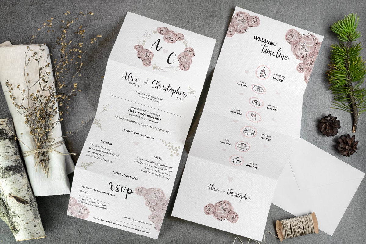Wedding Invitations That Save Money: Unique All In One Design