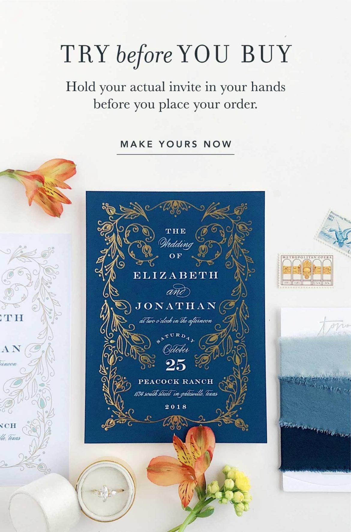 Finally... Custom Wedding Invitation Samples to Try BEFORE You Buy