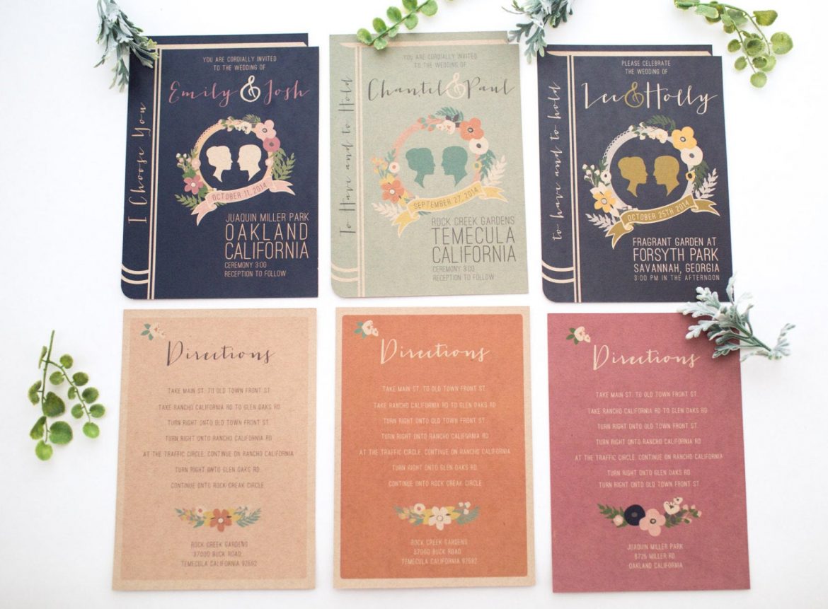 Book Wedding Invitations with Library Card RSVP | Emmaline Bride