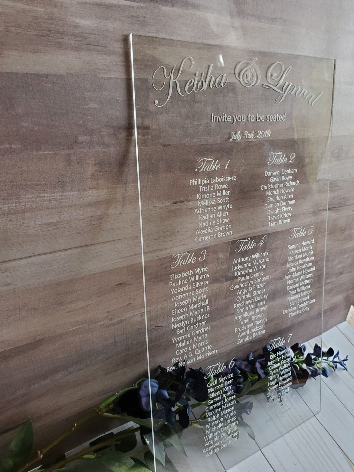 Acrylic Seating Chart Custom-Made for Weddings | Emmaline Bride