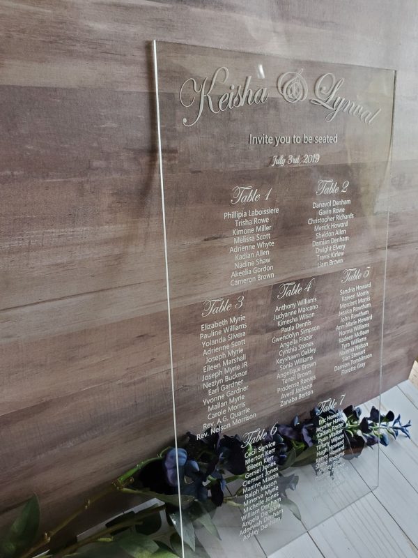 Acrylic Seating Chart Custom-Made for Weddings | Emmaline Bride