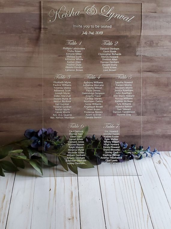 Acrylic Seating Chart Custom-Made for Weddings | Emmaline Bride