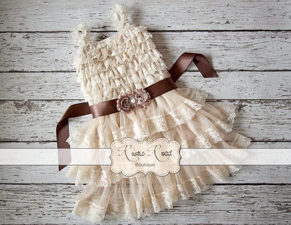 Rustic Lace Flower Girl Dresses for Weddings | Emmaline Bride