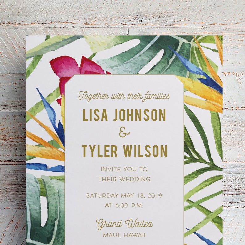 9 Best Places for Tropical Wedding Invitations | Emmaline Bride Wedding ...