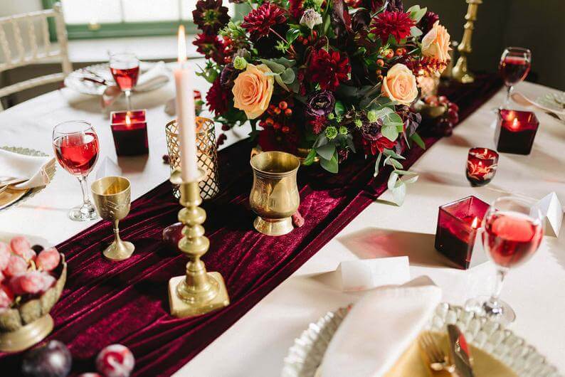 The Best Place to Buy Velvet Table Runners for Wedding | Emmaline Bride