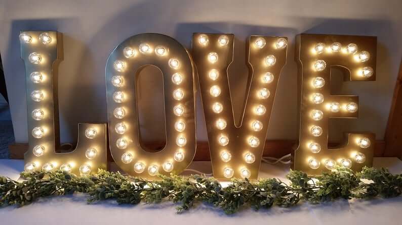 Where to Buy Large Marquee Letters for your Wedding | Emmaline Bride