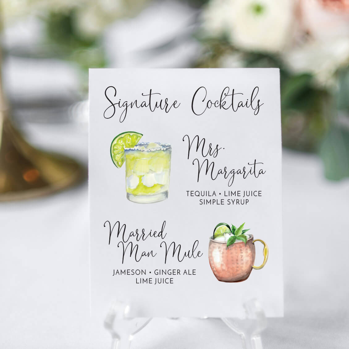 Signature Cocktails Sign: 4 Things Your Bar Menu Needs | Emmaline Bride