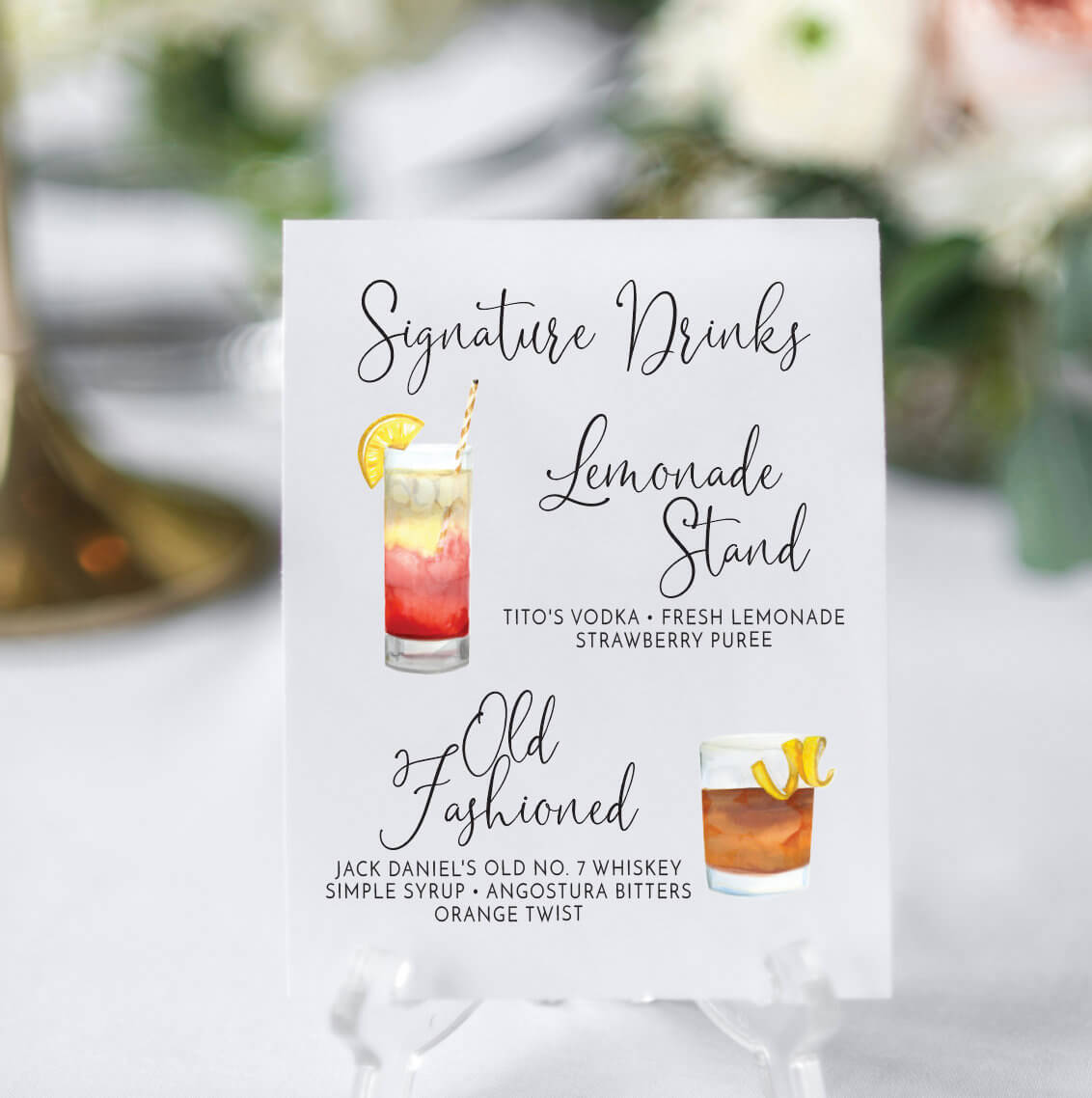 Signature Cocktails Sign: 4 Things Your Bar Menu Needs | Emmaline Bride
