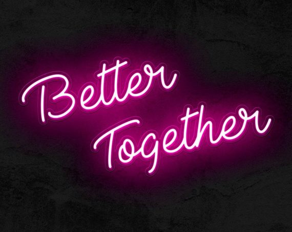 This Better Together Neon Sign Makes a Fun Backdrop for Weddings