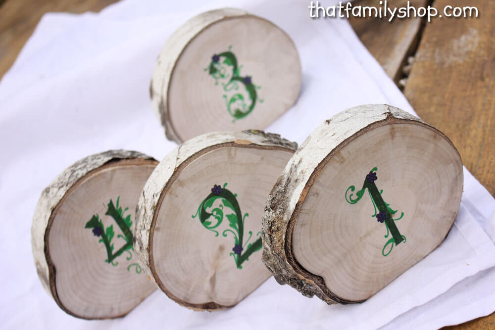Tree Slice Table Numbers for Rustic Wedding | Emmaline Bride