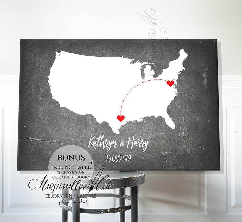 Map Guest Book Poster - Travel Themed Guest Books + Alternatives