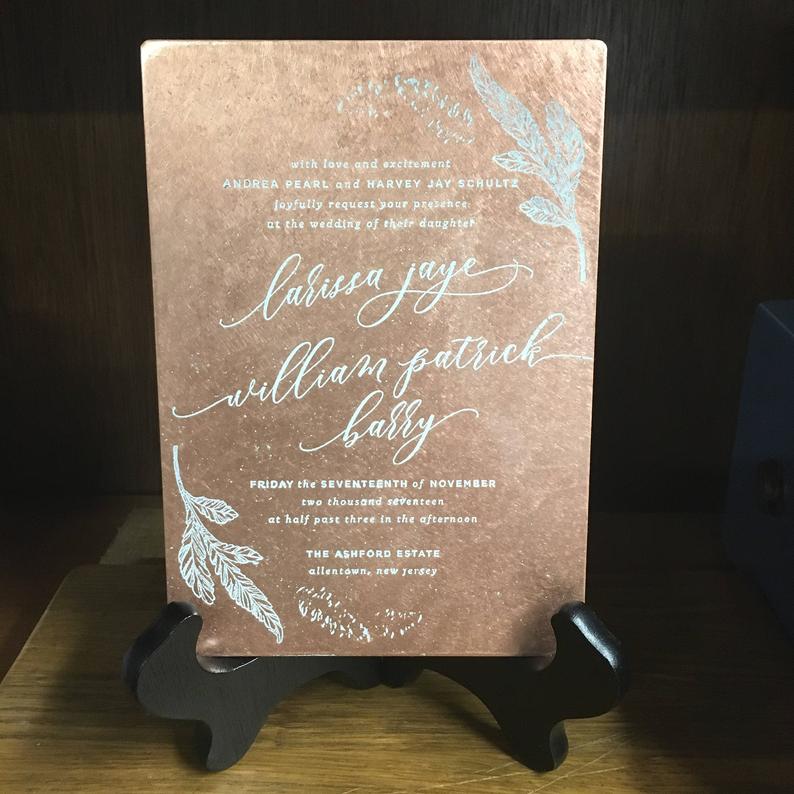 This Copper Wedding Invitation is a 7-Year Gift Idea | Emmaline Bride ...