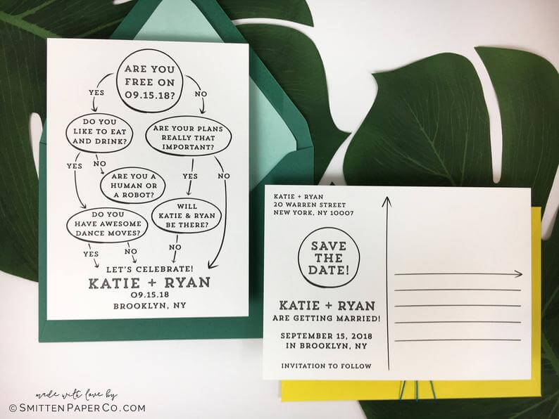 The Most Amazing Flowchart Save the Dates | Emmaline Bride