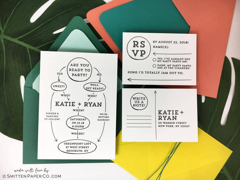 The Most Amazing Flowchart Save the Dates | Emmaline Bride