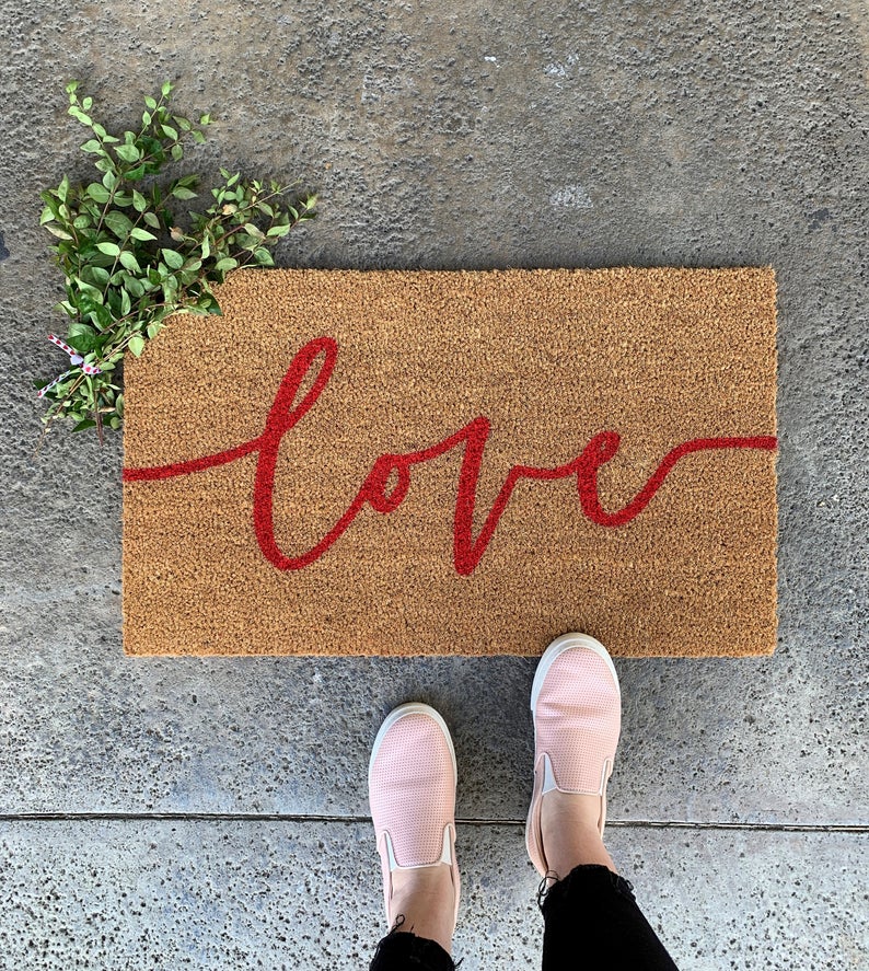 The 17 Cutest Valentine's Day Doormats on Etsy | Emmaline Bride