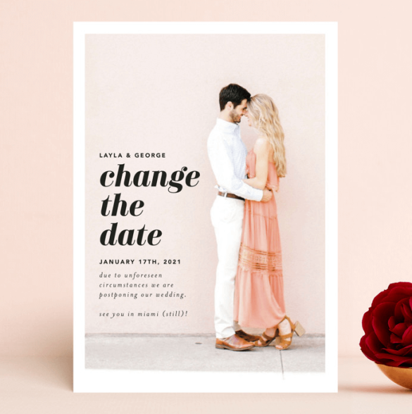 15 Change the Date Cards to Send Wedding Guests ASAP