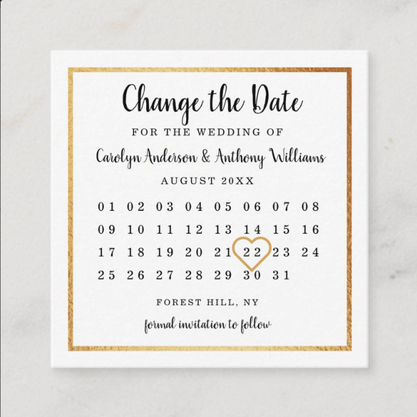 15 Change the Date Cards to Send Wedding Guests ASAP