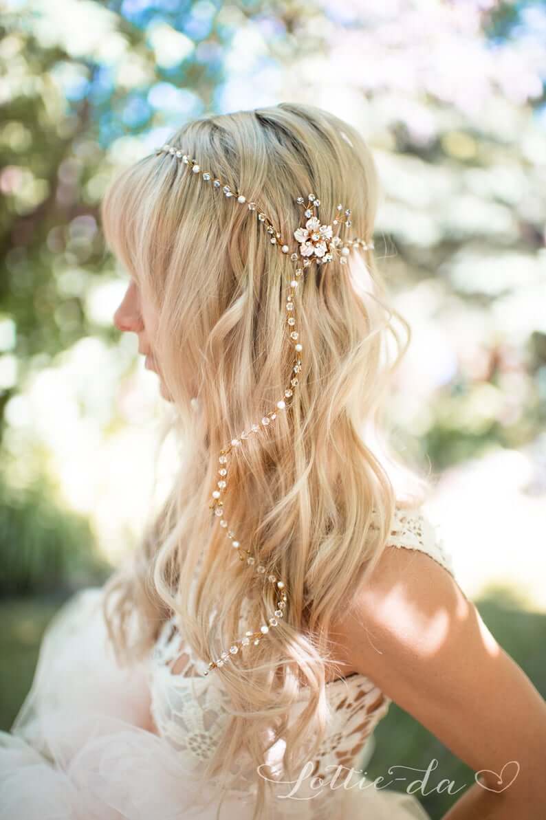 Antique Gold Wedding Jewelry + Hair Pieces | Emmaline Bride