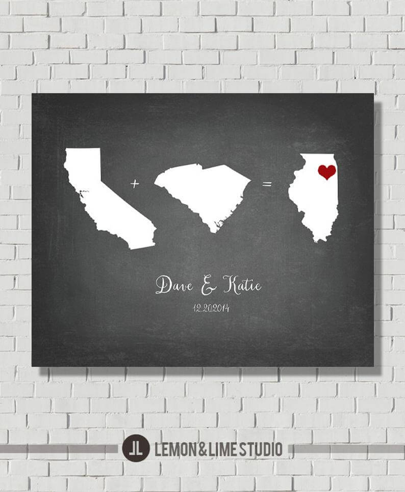 Wedding Map Guest Book: Guests Sign-In to Show Where They're From!