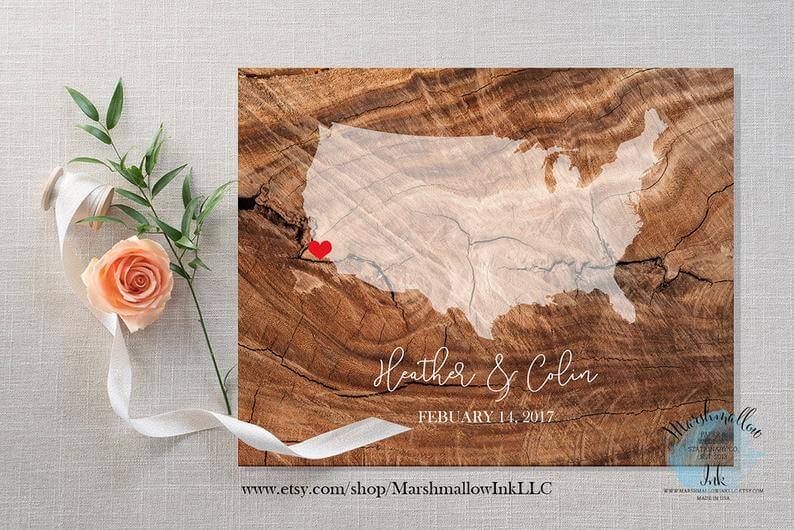 Wedding Map Guest Book: Guests Sign-In to Show Where They're From!