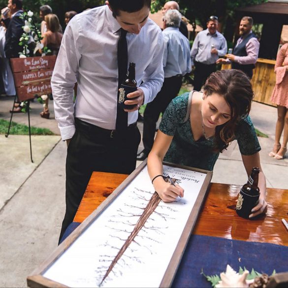 This Rustic Tree Guest Book Makes a Unique Alternative for Weddings