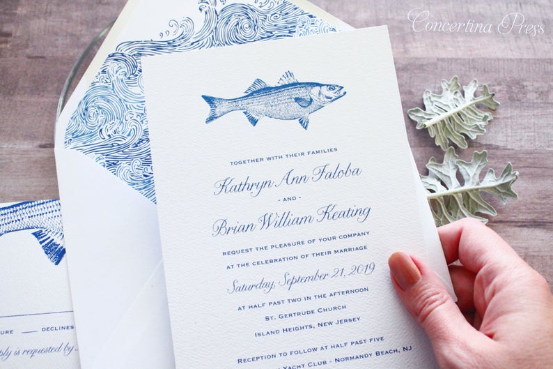Fishing Wedding Invitation for Couples Who Love to Fish | Emmaline Bride