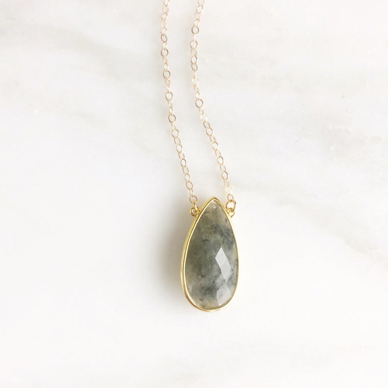 NEW: Stone Teardrop Necklaces for Brides, Bridesmaids + Moms
