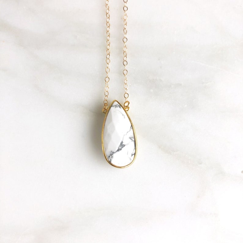 NEW: Stone Teardrop Necklaces for Brides, Bridesmaids + Moms