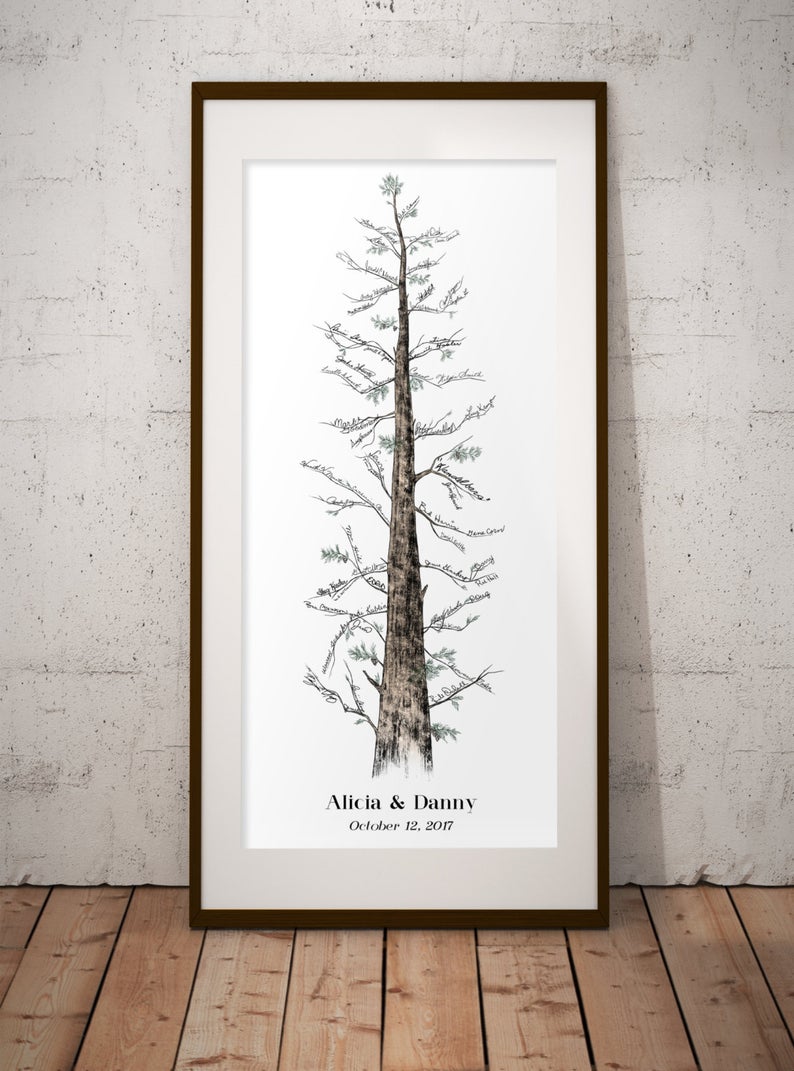 This Rustic Tree Guest Book Makes a Unique Alternative for Weddings