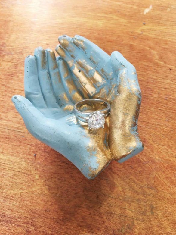 Hands Jewelry Dish: Concrete Hands for Holding Rings, Jewelry + Trinkets