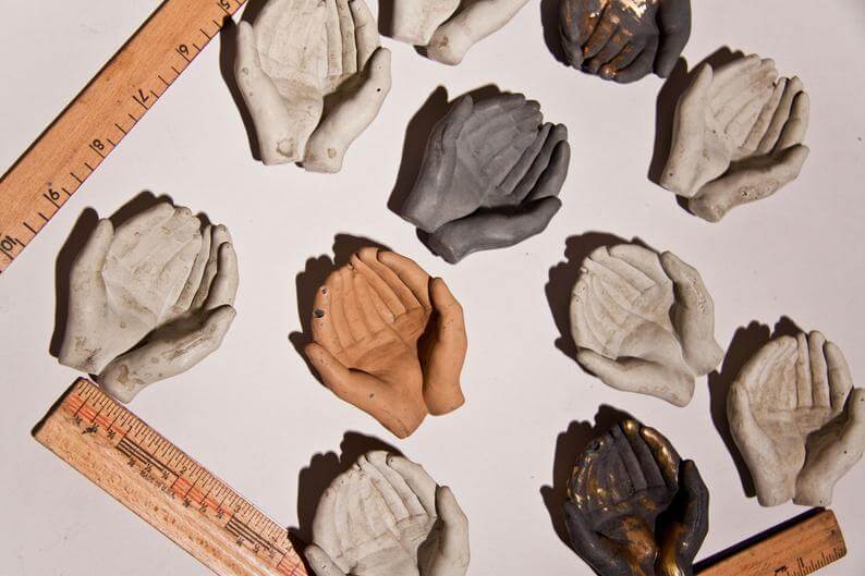 Hands Jewelry Dish: Concrete Hands for Holding Rings, Jewelry + Trinkets