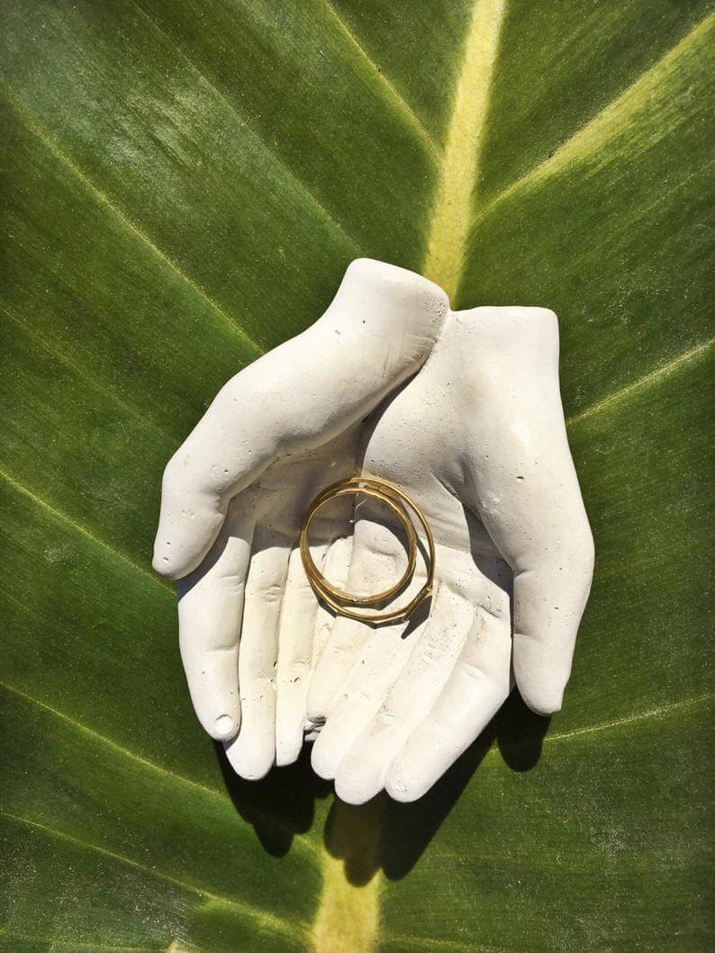 Hands Jewelry Dish: Concrete Hands for Holding Rings, Jewelry + Trinkets