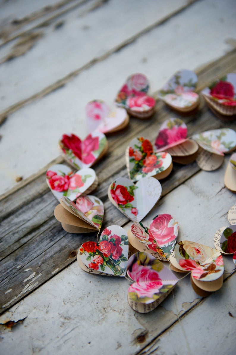 Rustic Heart Garland -- HANDMADE-A-DAY | Emmaline Bride Wedding Blog