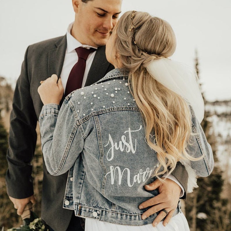 Who Else Wants a Bridal Jean Jacket -- Cute + On Sale? | Emmaline Bride